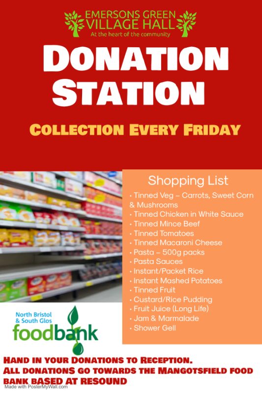Emersons Green Village Hall - Donation Station - Emersons Green Town ...